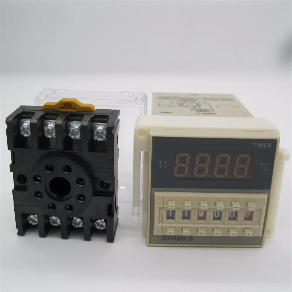 DH48S S AC 220VAC repeat cycle SPDT time relay with socket DH48S series 220VAC delay timer with ...