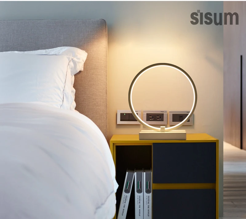 New modern LED 15W circle Aluminum Acrylic Table Lampen Bed Reading ...