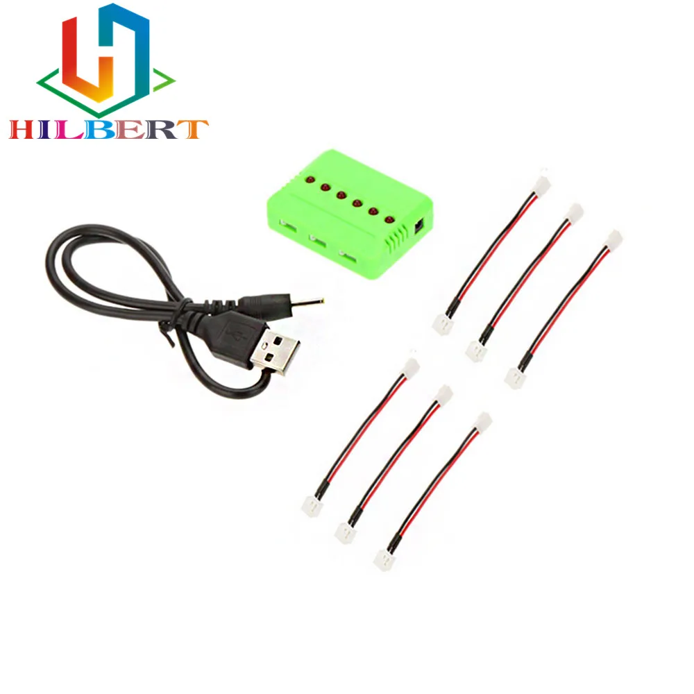RC Helicopter Airplane 6 port USB Lipo Battery x6 Charger with 6pcs 2.0 ...