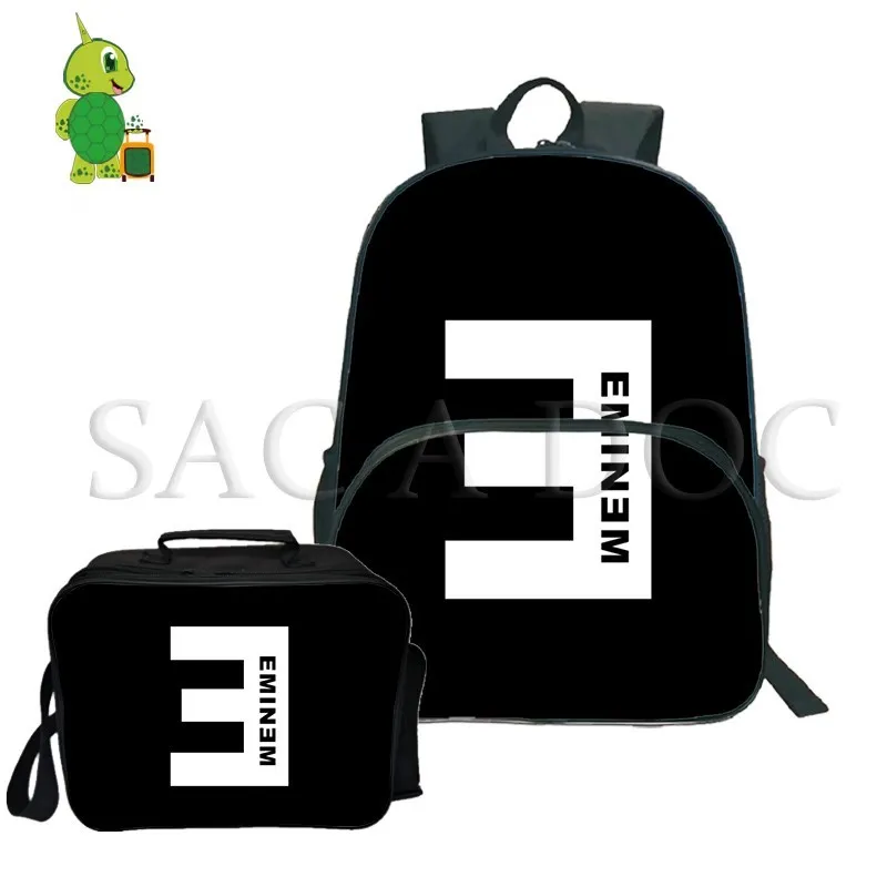 Eminem Hip Hop King 2Pcs/Sets Backpack Laptop Backpack for Teenage ...