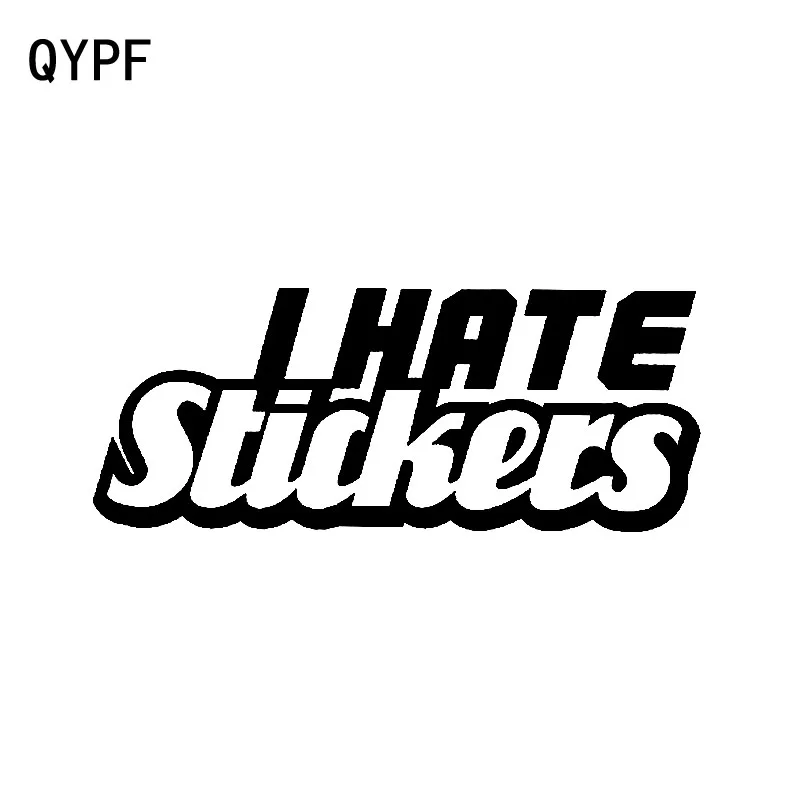 QYPF 16CM*6.5CM Funny I Hate Stickers Vinyl Retro reflective Car ...