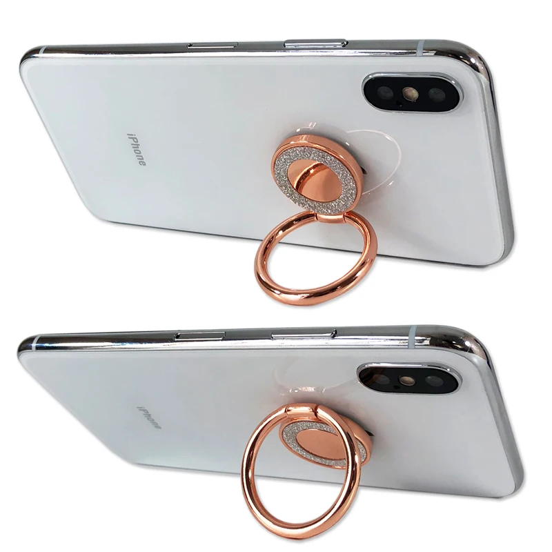 360 Degree Metal Bling Phone Stand with Mirror Grip Phone Holder Finger ...