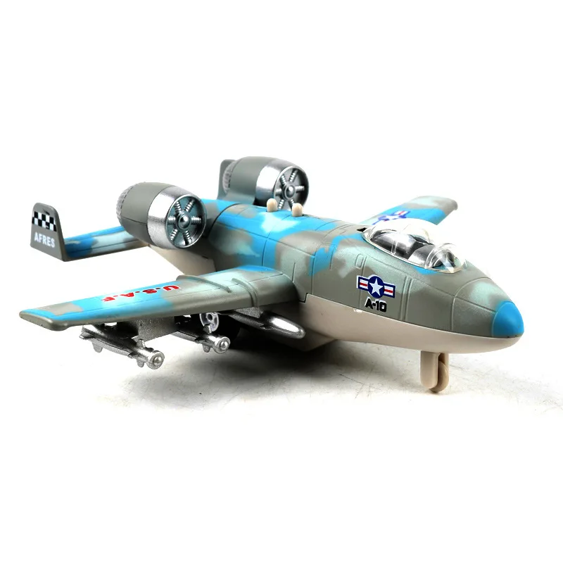 Warplane Light Simulates Sound Children Pull Back Alloy Metal Aircraft ...
