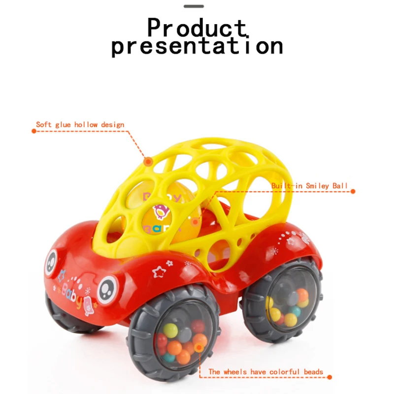Cheapest Baby Infant Rattle Roll Car Plastic Non-toxic Colorful Animals ...
