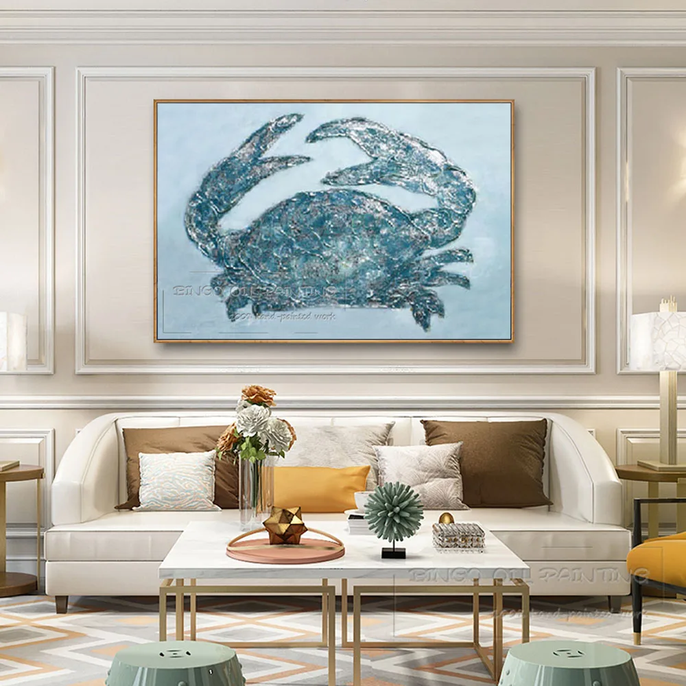 Blue Crab Painting Abstract