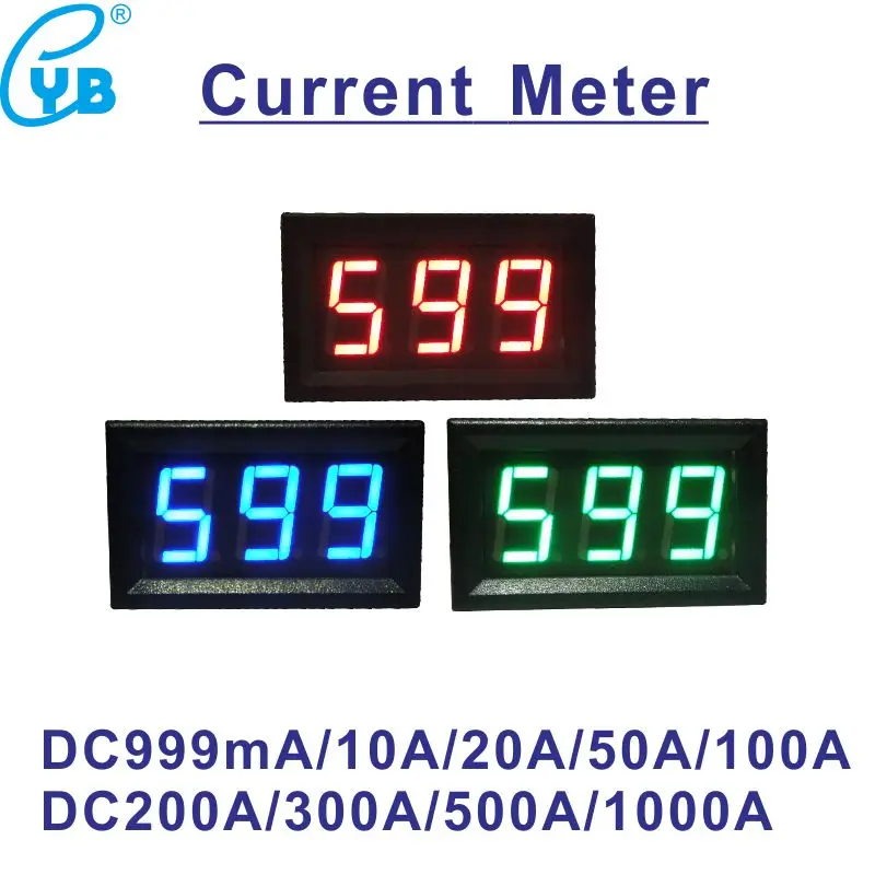 LED Digital Ammeter DC 10A 50A 100A 200A 300A 500A 75mV DC Current ...