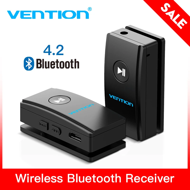 Vention Collar Clip Bluetooth Audio Receiver 4.2 Music Adapter 3.5mm ...