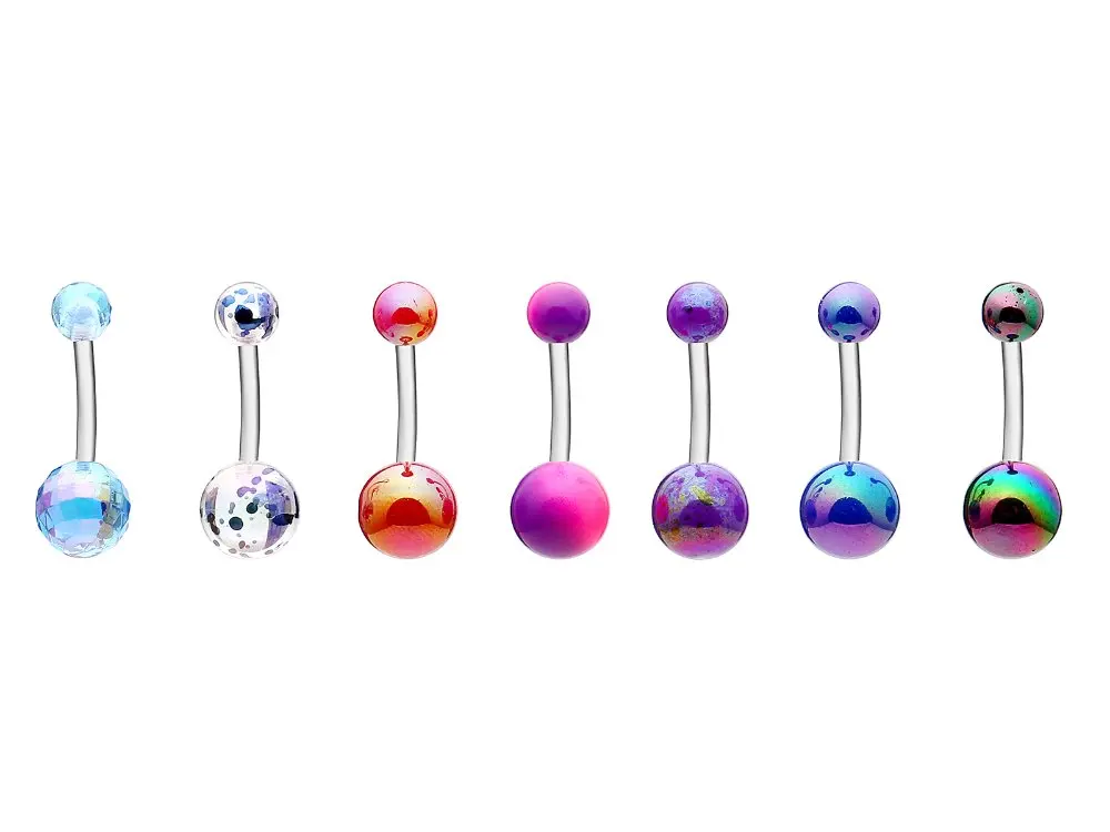 50pcs-Body-Jewelry-Piercing-New-Color-Navel-Belly-Button-Bar-Navel-Body ...