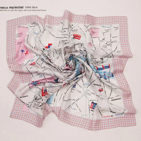 2013 newfashioned Quality silk scarf silk map business gift mulberry ...