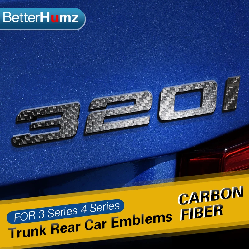 Betterhumz Carbon Fiber Car Stickers Accessories Exterior Trunk Rear ...