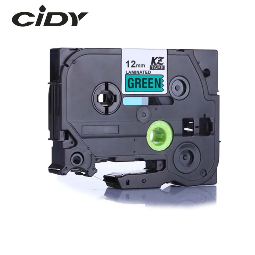 Cidy 12mm*8m Brother tze 731 tze 731 tze731 black on green for brother ...