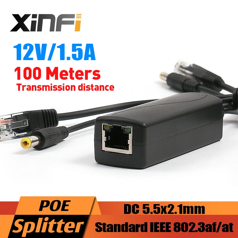 48V to 12V POE adapter injector POE splitter connector IEEE802.3af ...