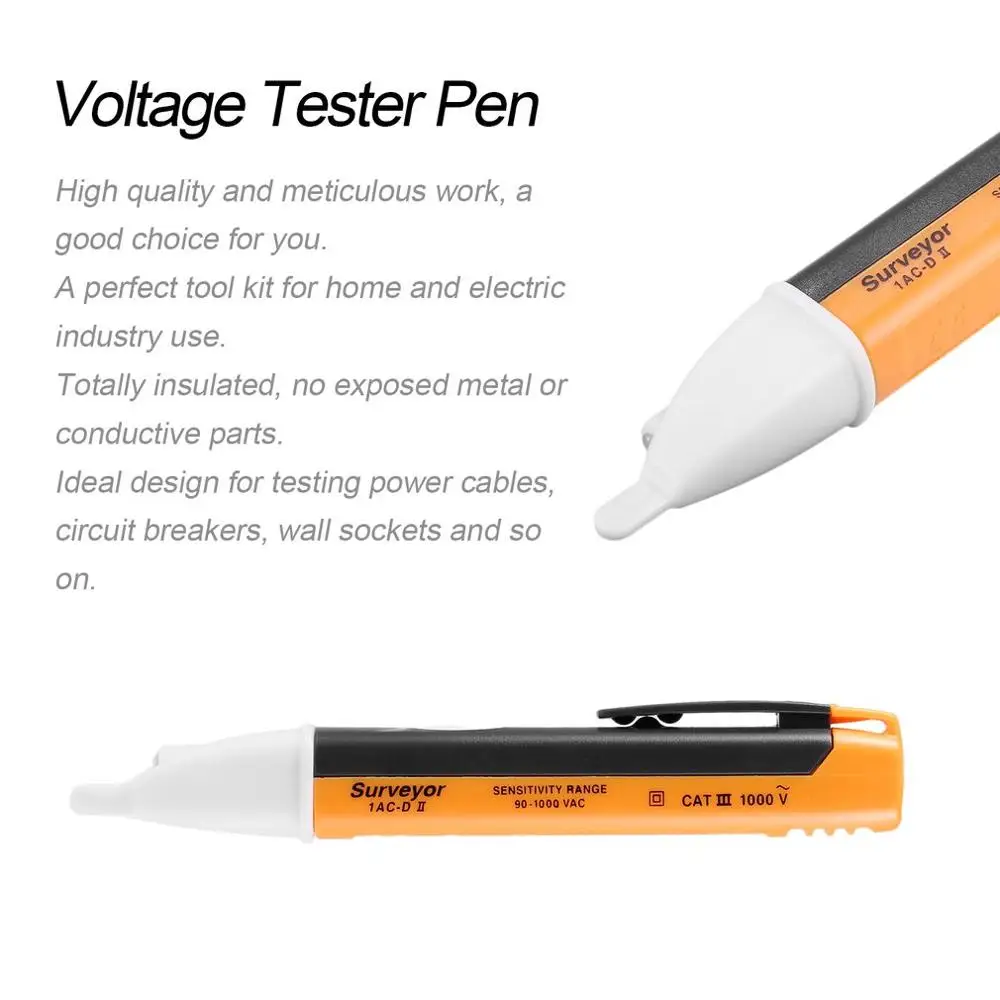 Generic Led Non-contact Voltage Indicator 90-1000v Ac Voltage Tester ...