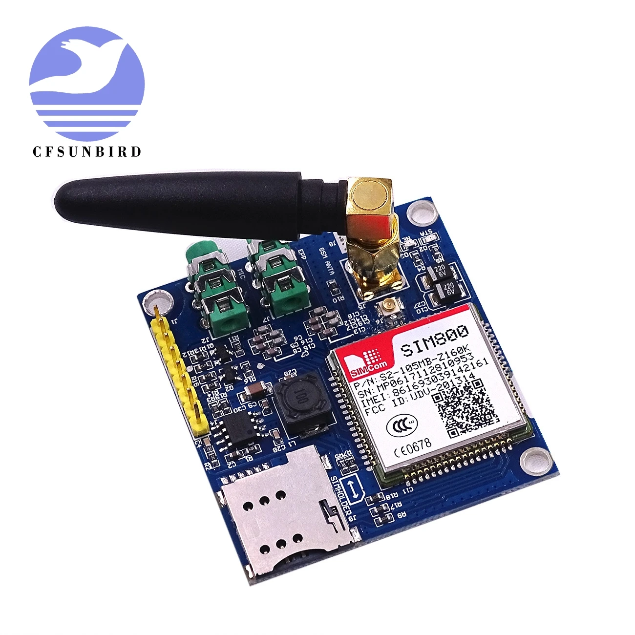 CFsunbird Módulo de placa de desarrollo SIM800, placa de desarrollo GSM ...