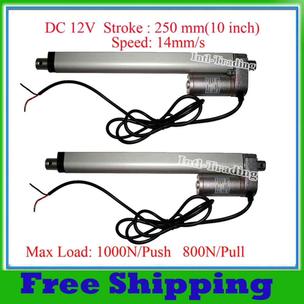 Set of 2PCS DC 12 Volt 250mm 10" Heavy Duty Linear Actuators Stroke 220 ...
