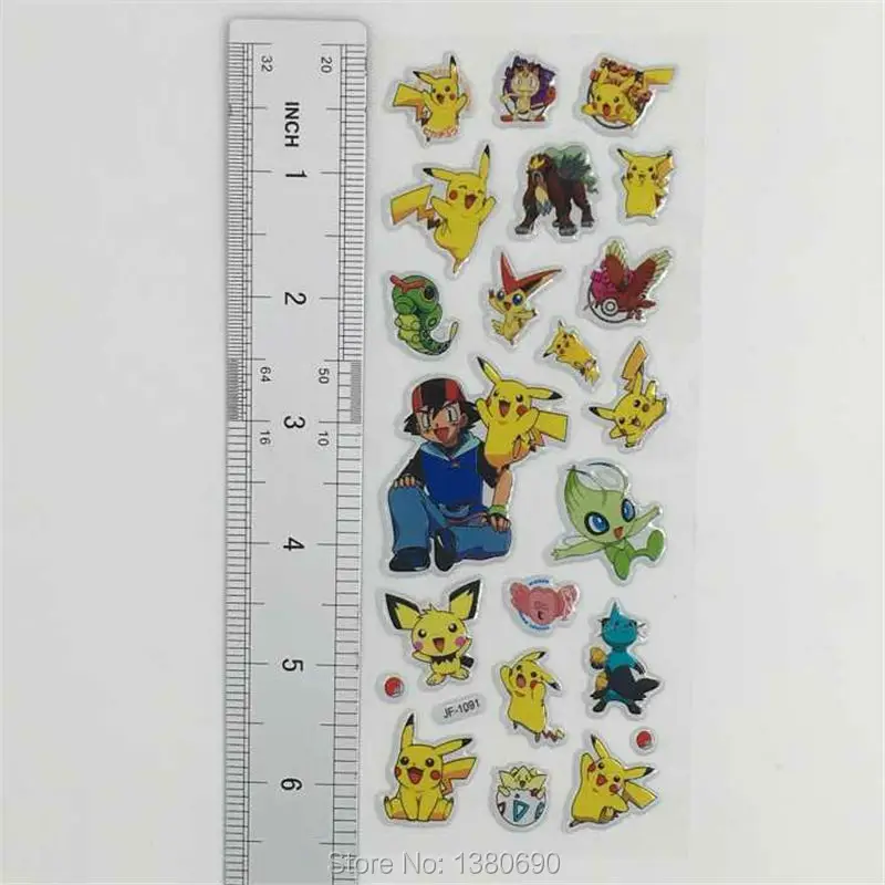 100sheets Pikachu Stickers for Wall Decor on Laptop Despicable Pokemon ...