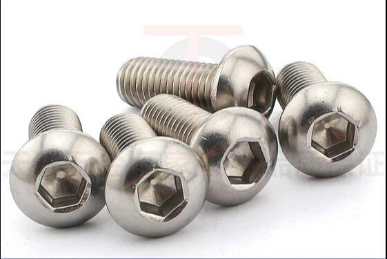 200PCS Stainless steel hex socket screws Round head bolts mushroom head ...