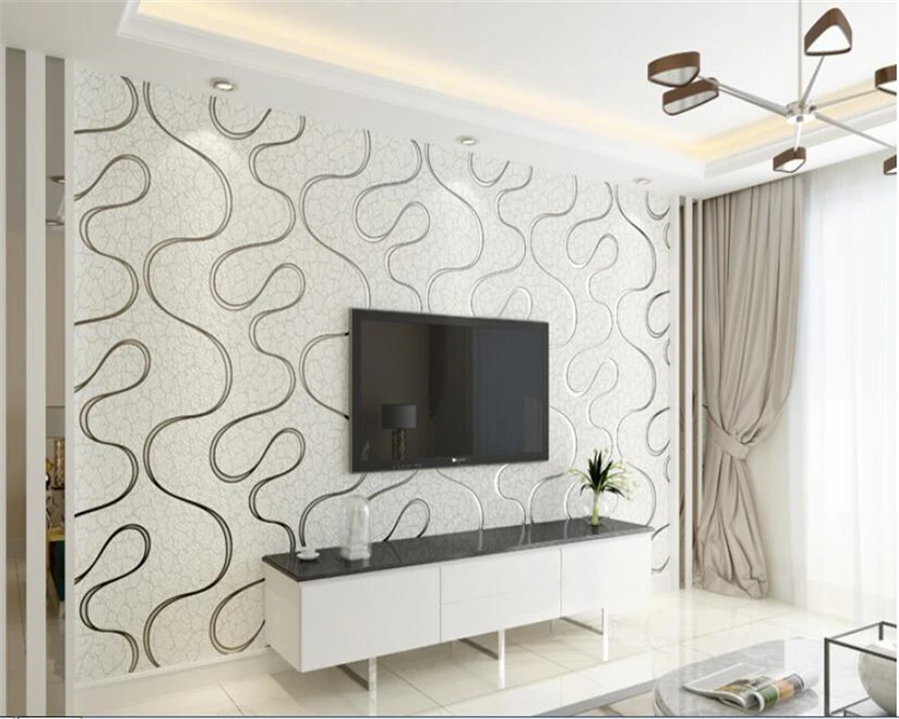 Beibehang Behang 3d Sofa Tv Background Wallpaper Modern Minimalist ...