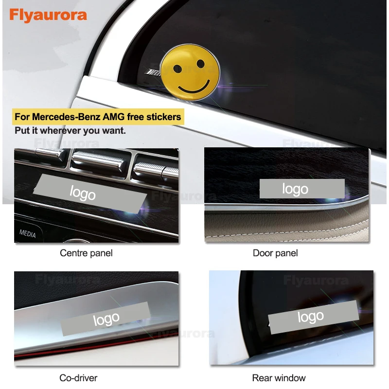 3D LOGO Emblem car sticker free stickers for AMG Mercedes Benz W204 ...