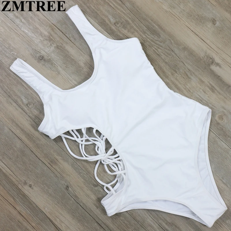 ZMTREE 2017 New White Side Mesh Monokini Hot Sexy Hollow Out Women ...