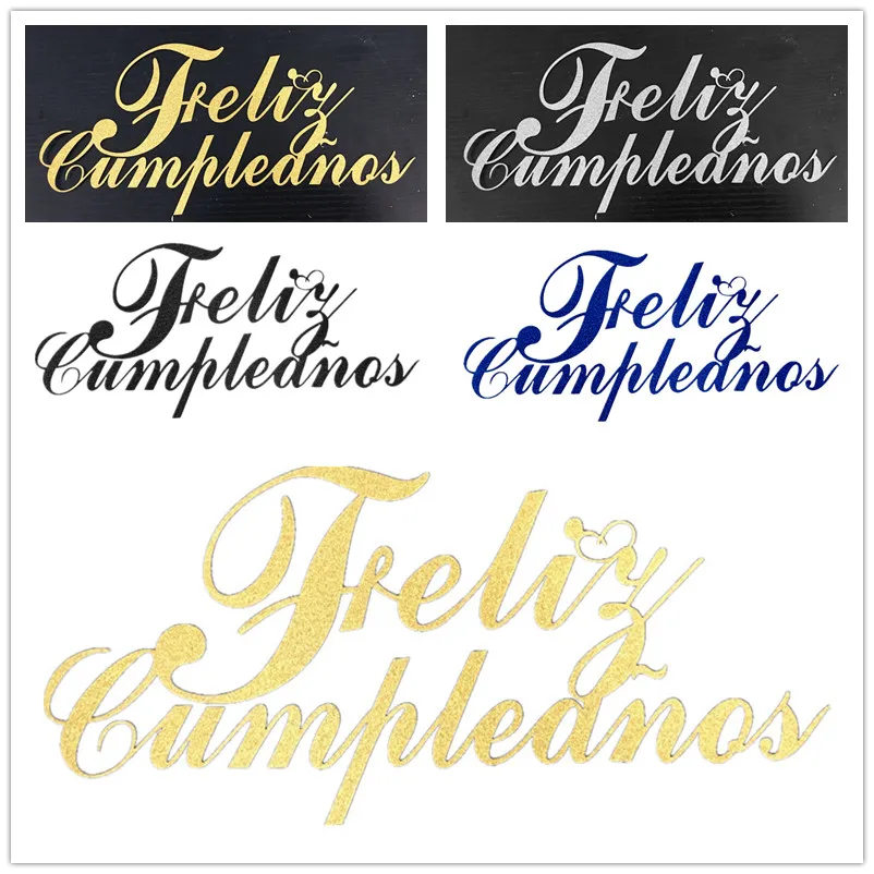 DIY-Feliz-Cumpleanos-Spainish-Happy-Birthday-Cake-Flag-Topper-Double ...