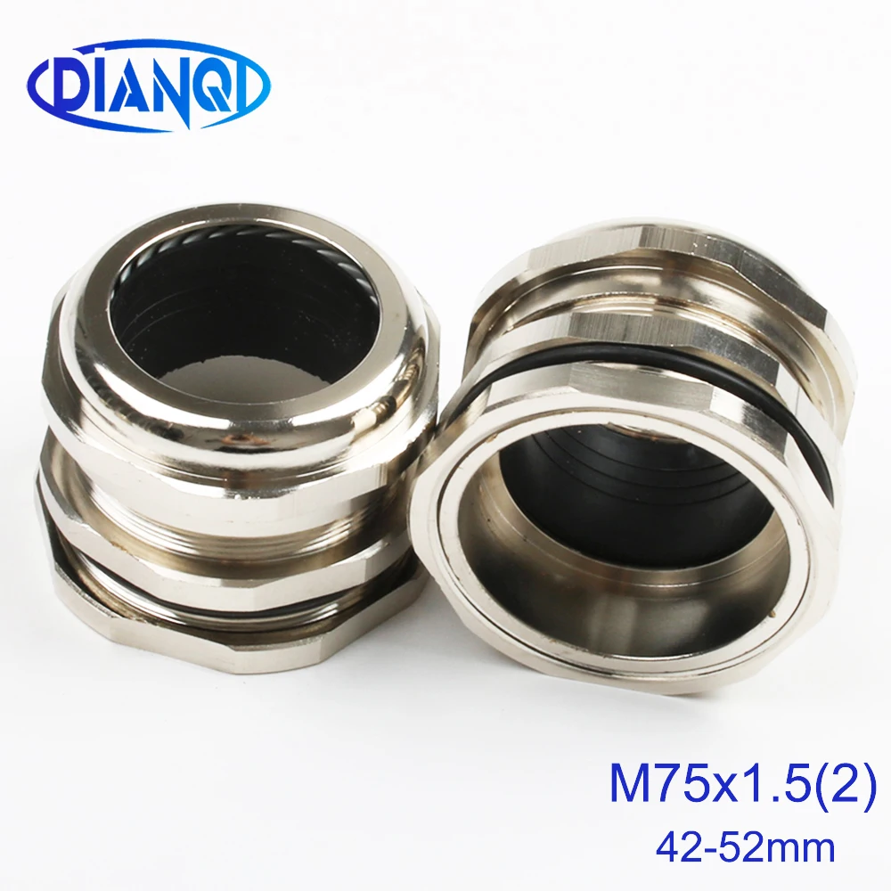 M75*1.5(2) IP68 Wire Glands for 42 52MM Brass Metal cable glands ...