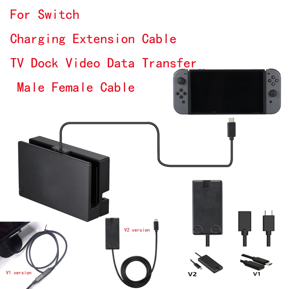 Cable de extensión de carga macho y hembra para Nintendo Switch, Cable ...