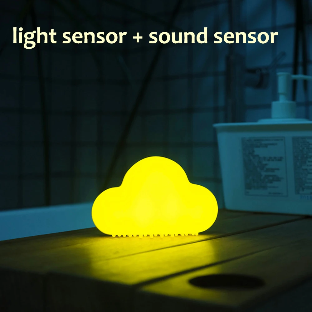 Mini Led Cloud Wall Light with Sound Sensor Cute Baby Bedroom Stair ...
