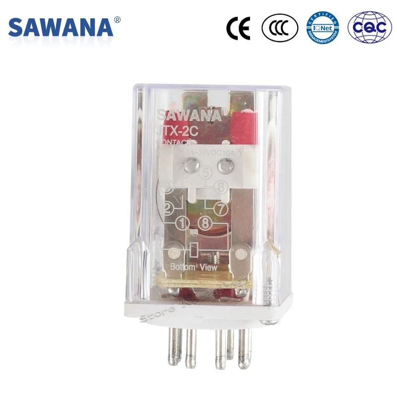 AC 220V DC 24V mini relay JTX 2C 8 pins with socket base coil relay ...