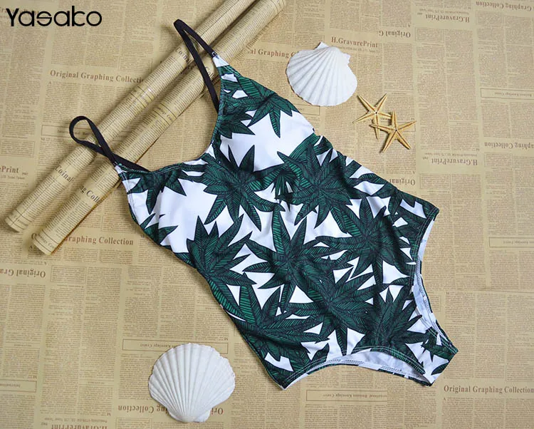 Yasako 2017 Womens Swimwear Bodysuit Women One Piece Swimsuit Palm