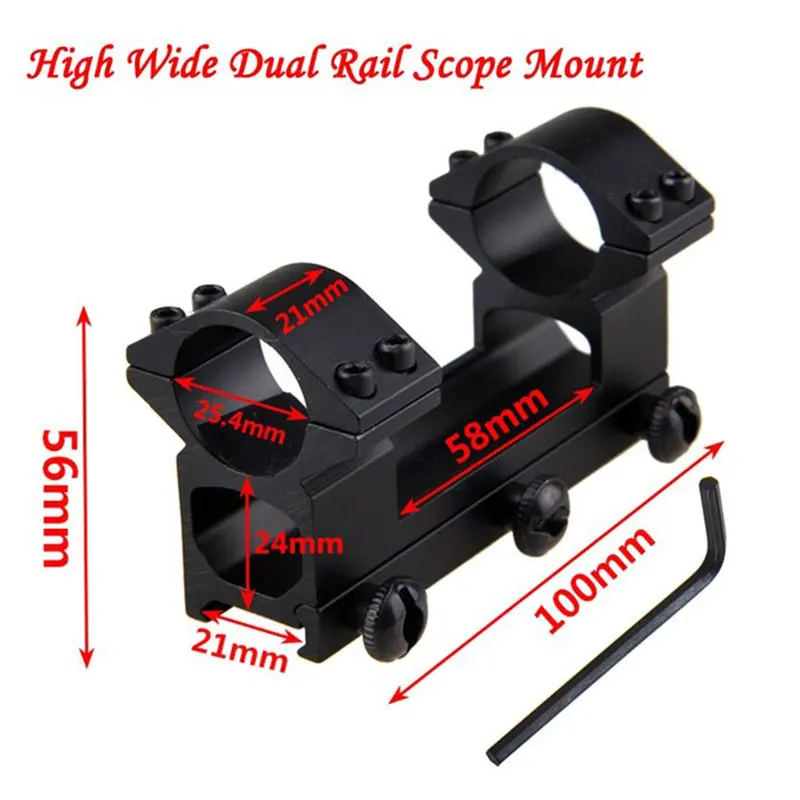 Tactical Scope Dovetail Mount Dual Rail High Low Wide Narrow Ring Rifle ...