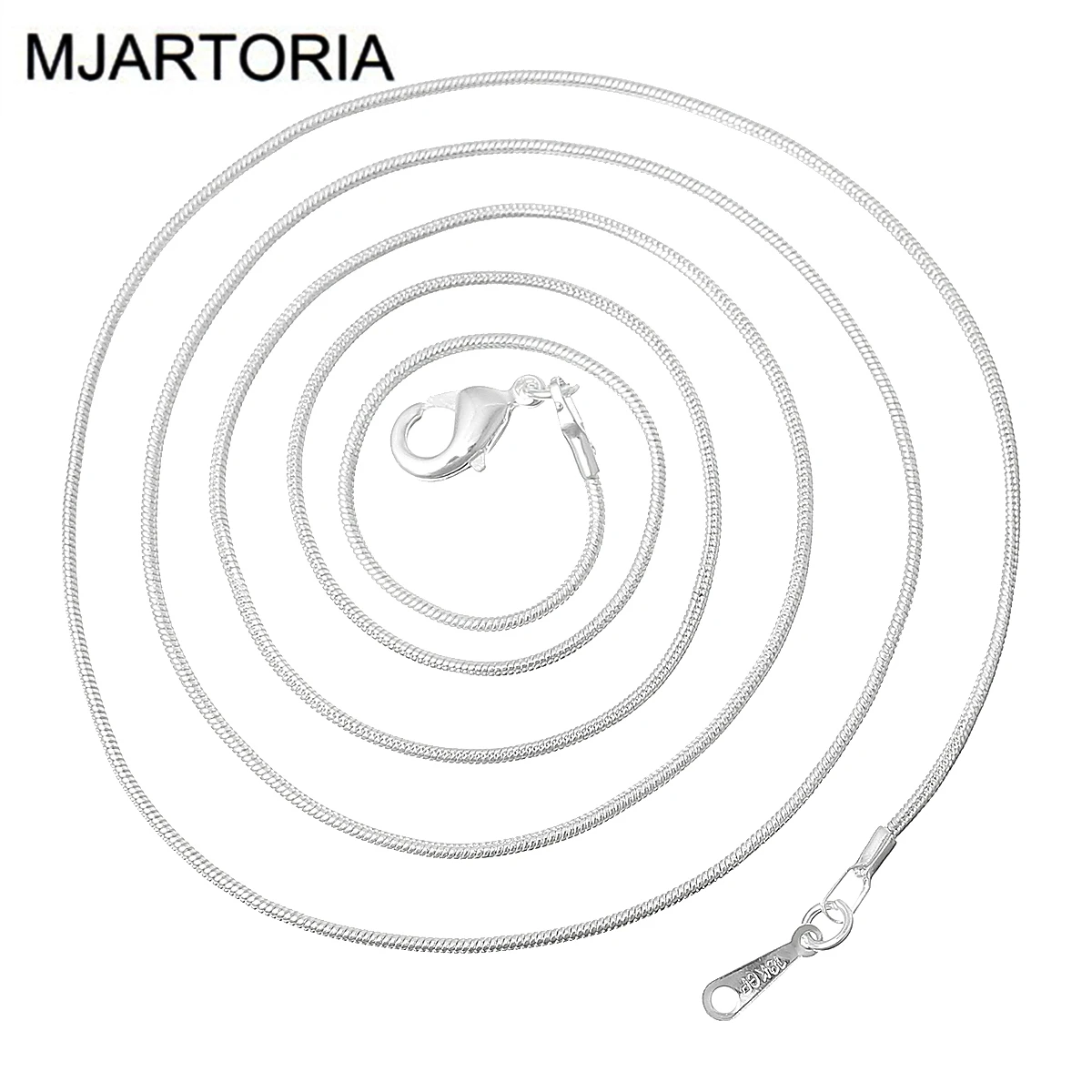MJARTORIA 1PC Silver Plated Snake Link Chain Necklace with Lobster ...