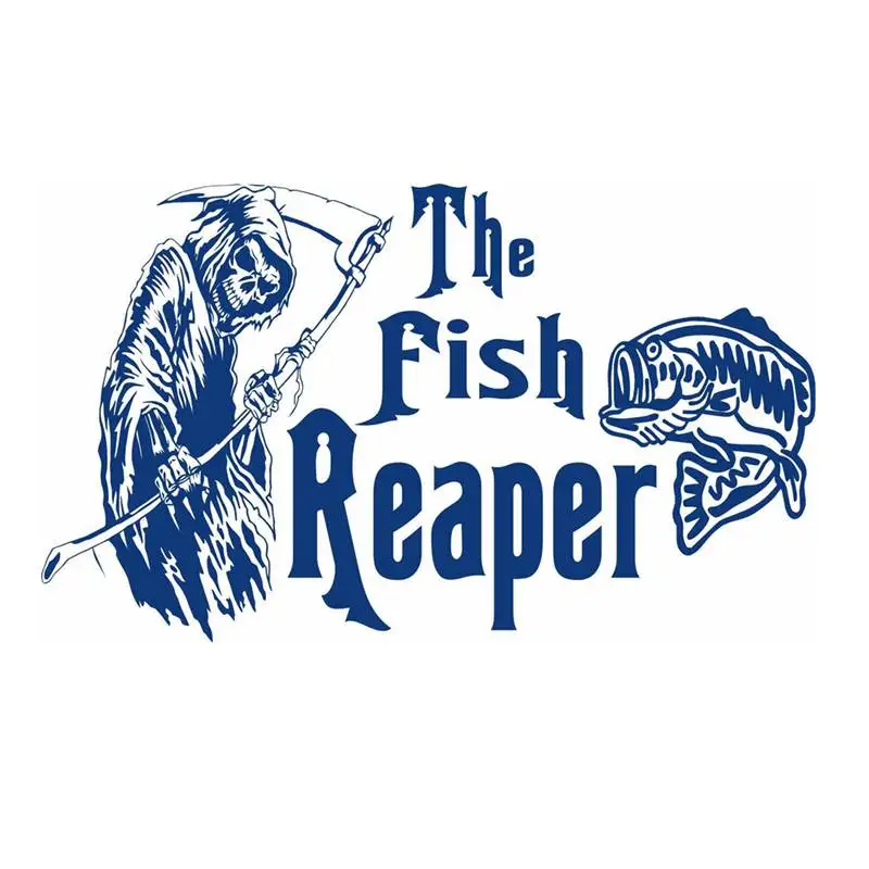Fish Reaper Skull Hunter Decal Angling Tackle Shop Hollow Sticker ...