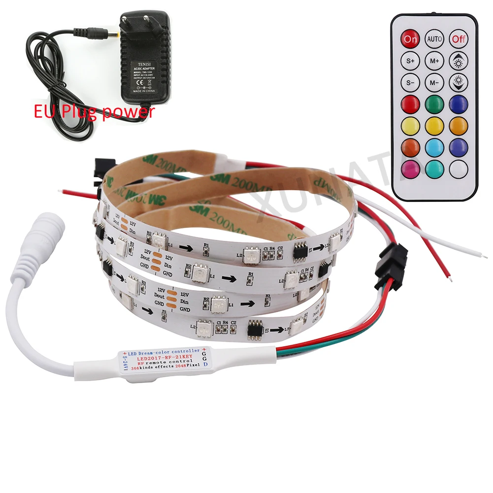 1m 5m Ws2811 Led Strip Dc12v 30/60leds/m Rgb Addressable Led Strip ...