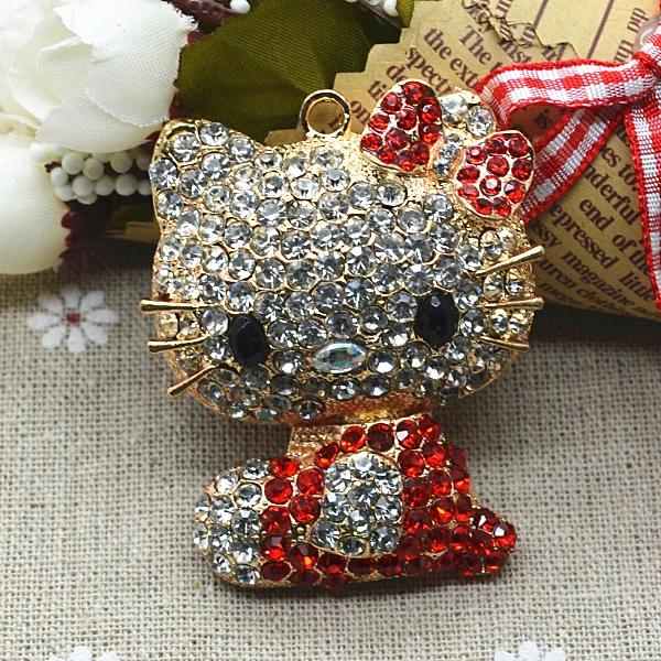 Bling 58*45mm 5pcs alloy rhinestones flat back hello kitty|back back ...