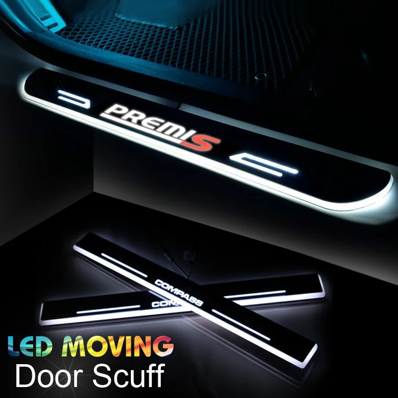 2pcs Car style Led moving door scuff, car pedal door sill plate steps ...