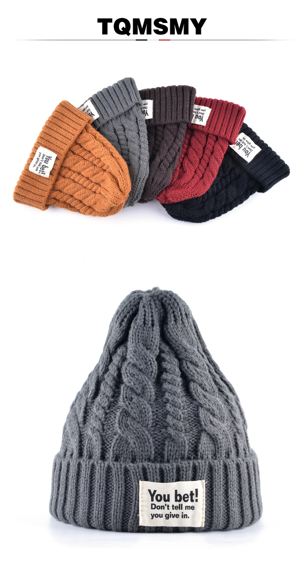 Steeple Hat Men Knitted Wool Skullies Women's Winter Hats Solid Color ...