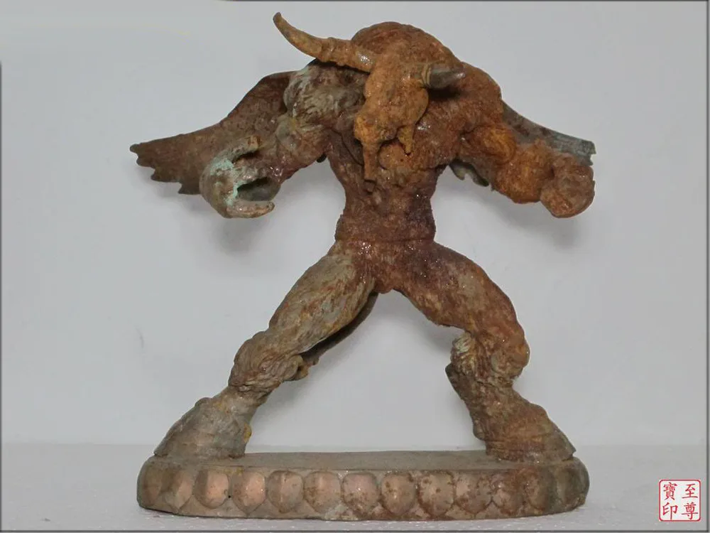 TIBET-old-ancient-myth-OX-head-wing-Minotaur-MINOTAUR-Folk-Art-Bronze ...