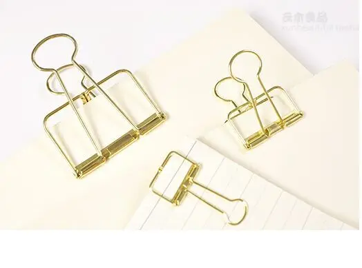 2 sizes single piece multi purpose metal binder clips shinning colors ...