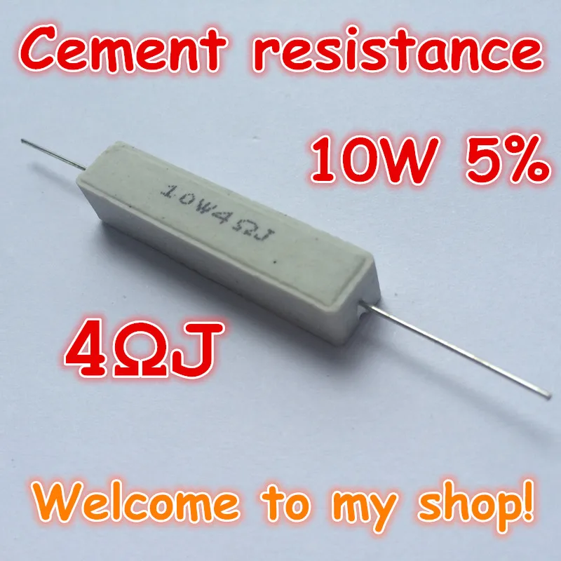 10pcs/lot 10W 5% 4R J 4.0R 4 Ohm Ceramic Cement Power Resistor|lot lot|lot 10pcsresistor 4 ...