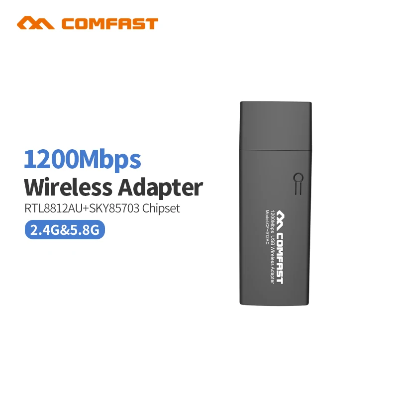 NEW 1200Mbps 802.11AC USB WiFi Dongle Realtek RTL8812AU Chipset 2.4GHz ...