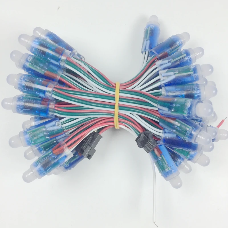 100pcs/lot 12mm Ws2811 2811 Ic Rgb Led Pixels Module String Light Ip68 ...