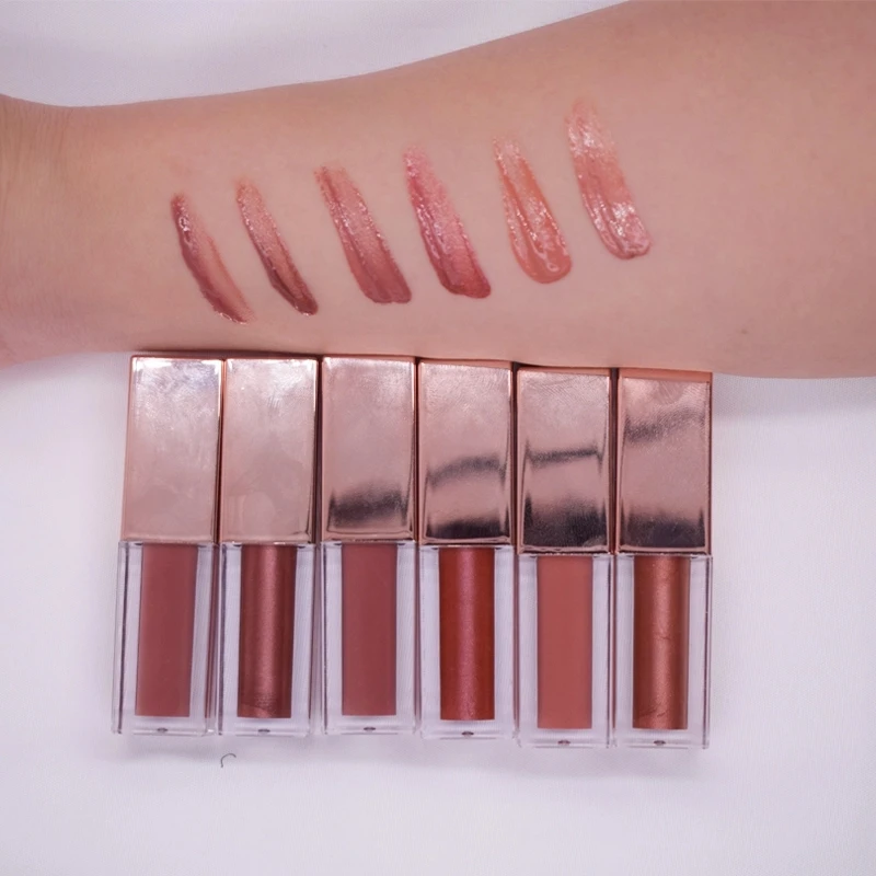 High Quality Waterproof Nude Color Liquid Matte Lip Gloss Lipgloss 6 Colors Shiny Glossy Lip