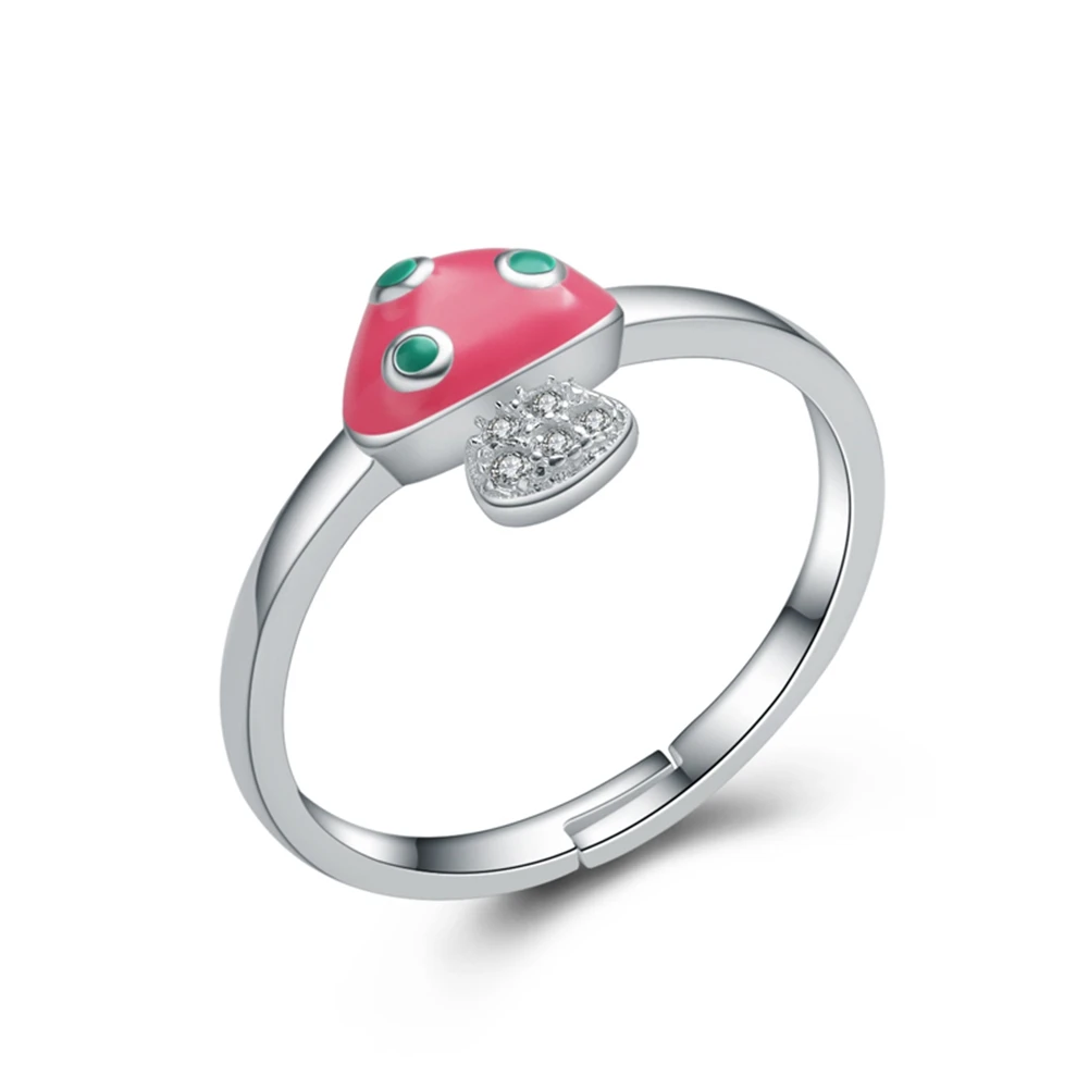 925 Sterling Silver Kids Jewelry Rings For Girls Women Lovely Pink ...