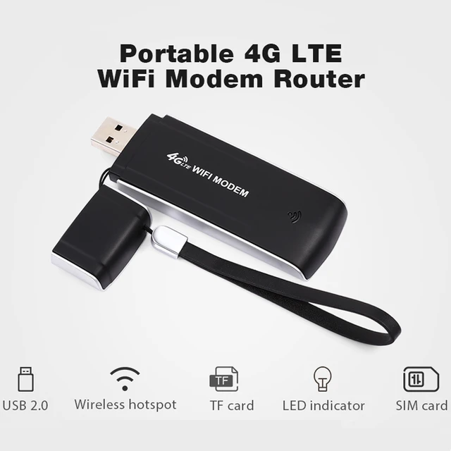 4G LTE USB WiFi Modem Portable 4G Router with SIM Card Slot， High Speed Portable Travel Hotspot ...