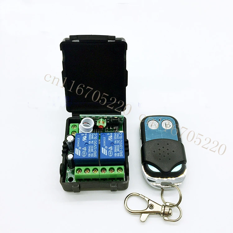 DC 12V Mini 2CH RF Wireless Remote Control Switch Transmitter Receiver ...