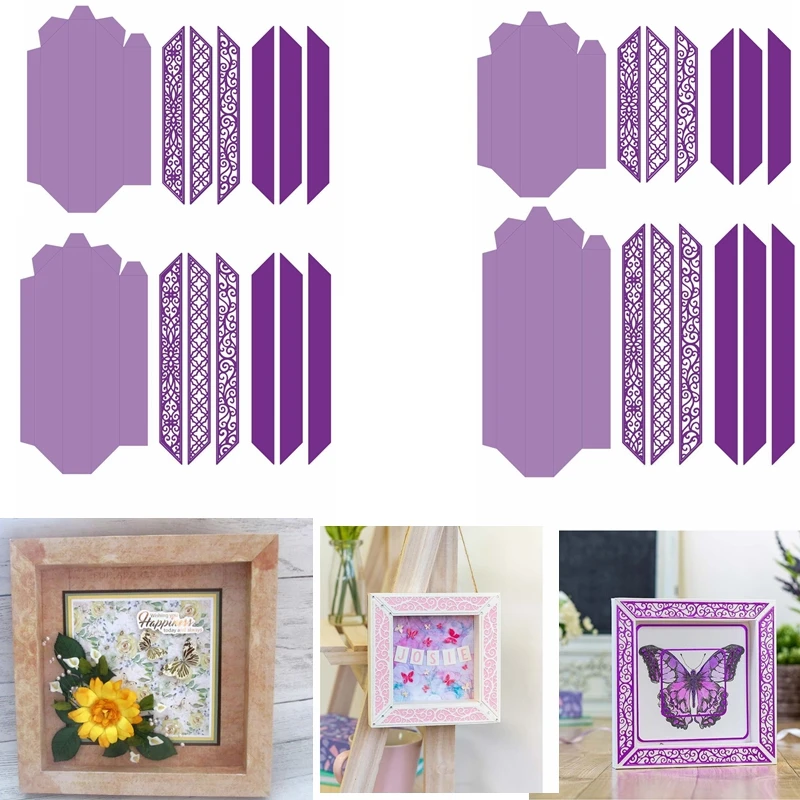 Photo Frame Square Shadow box Metal Cutting Dies Stencil Scrapbook ...