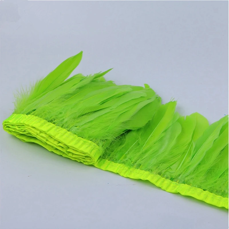 Plume de déco,Bandes en plumes d'oie teintées pour robe, rubans de ...