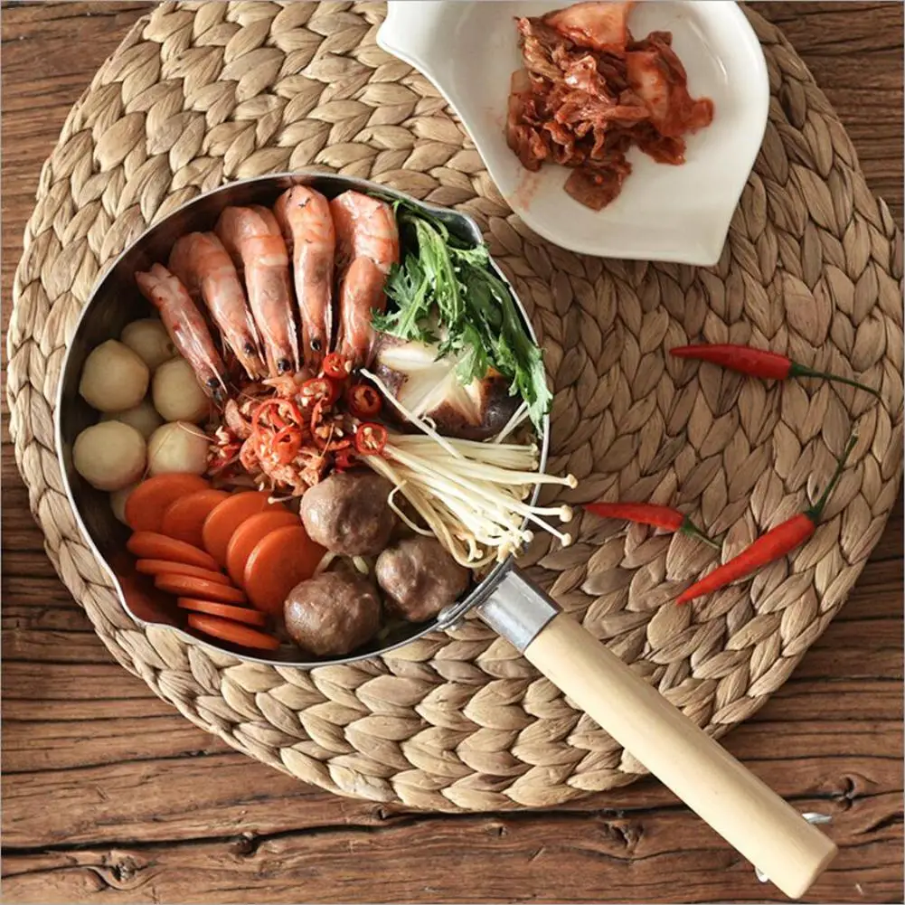 16/18/20/22/24 Cm Snow Pan Aluminum Nonstick Saucepan Wooden Handle ...