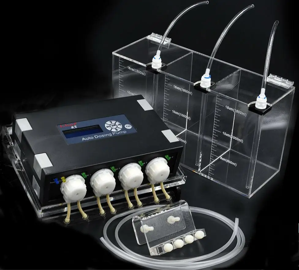 JEBAO/JECOD DP 4 AUTO DOSING PUMP COMPLETE KIT 5 IN 1 PUMP LIQUID BOX ...